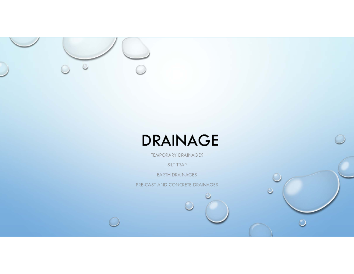1-29chapter 2drainage - DRAINAGE TEMPORARY DRAINAGES SILT TRAP EARTH ...