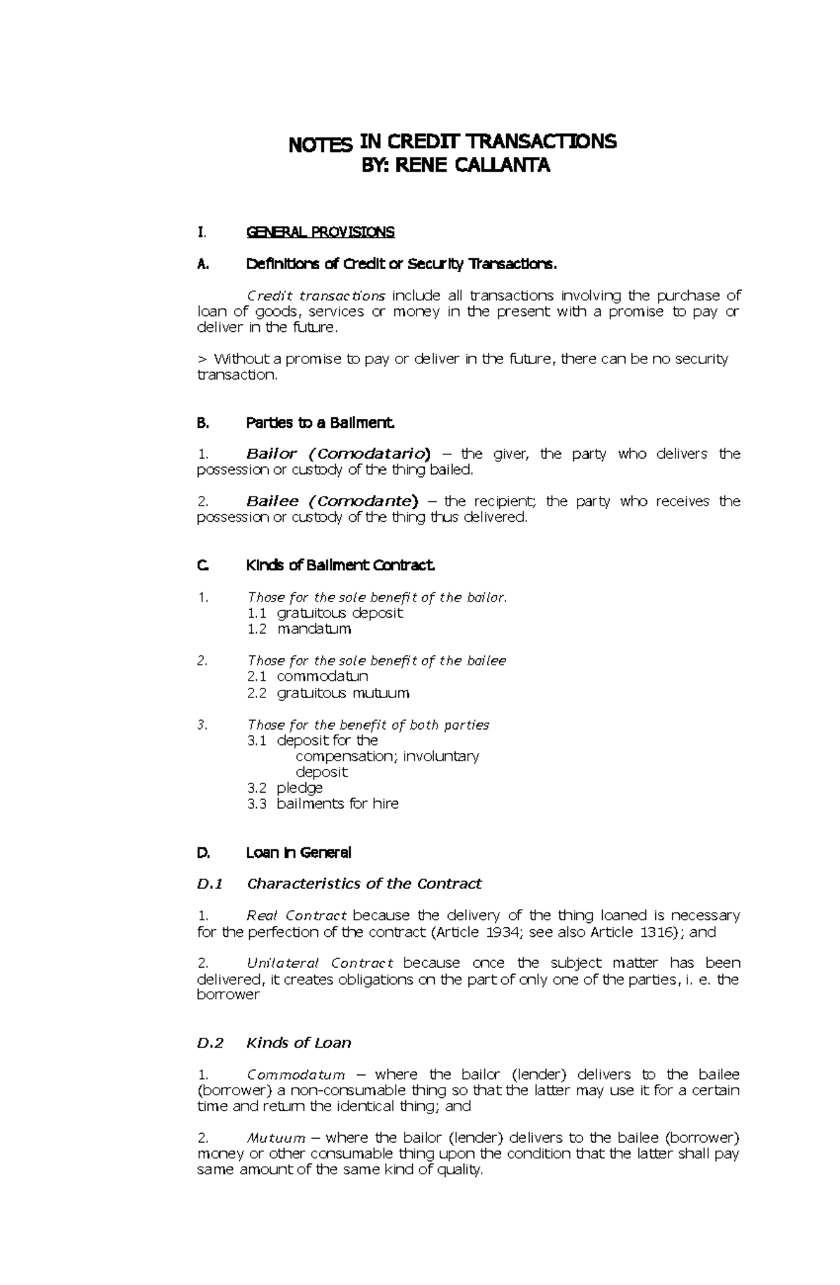 Credit-transactions - Any transaction in which the repayment of money ...