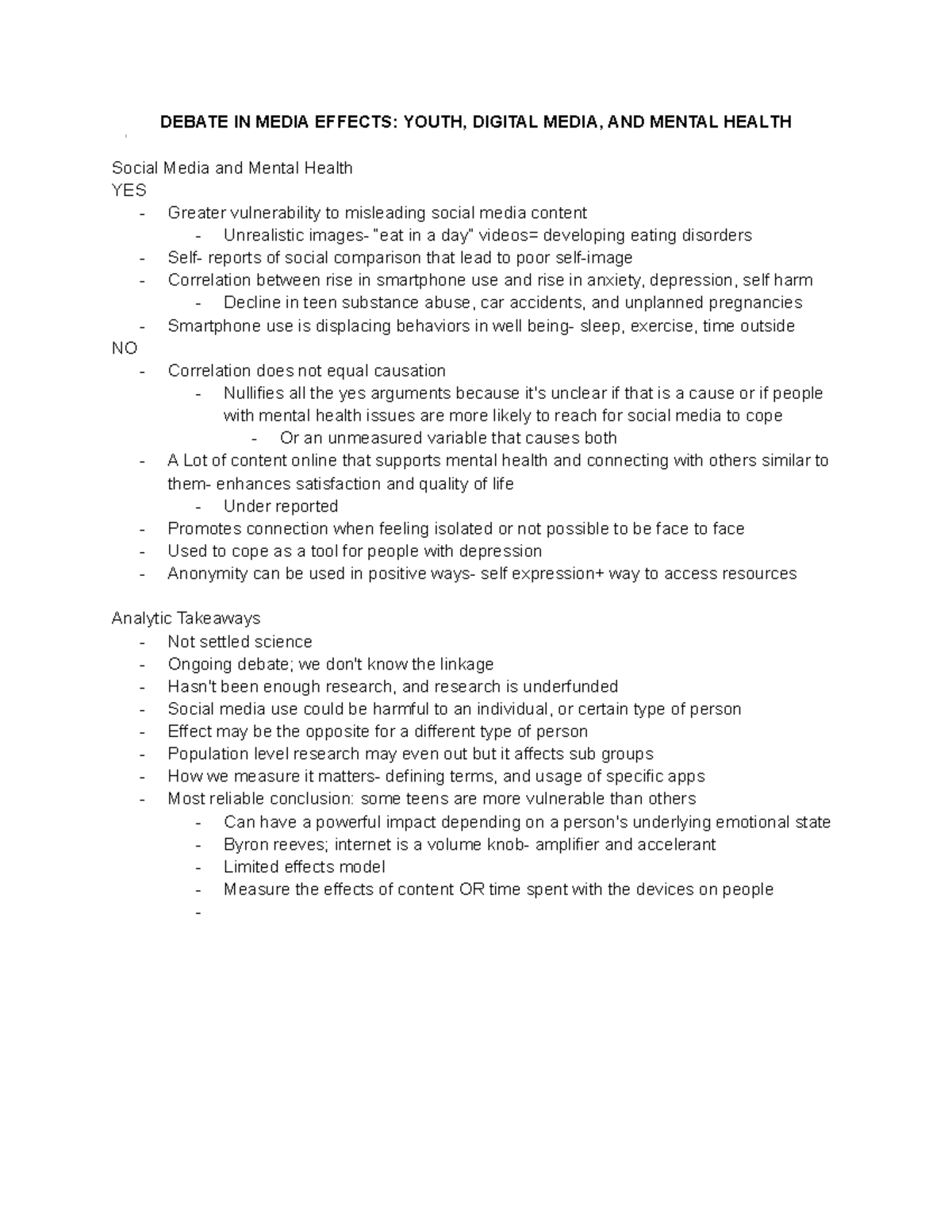 Unit 2 Lesson 3: Debate in Media Effects- Youth, Digital Media, and ...
