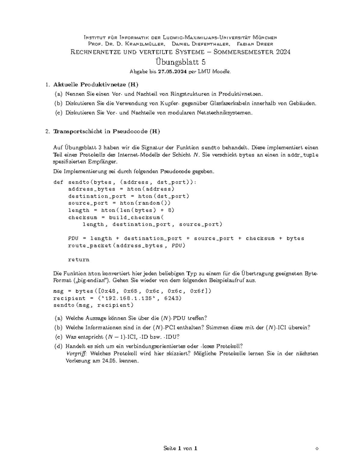 Blatt-05 uebungsblatt - Institut für Informatik der Ludwig-Maximilians-Universität München Prof ...