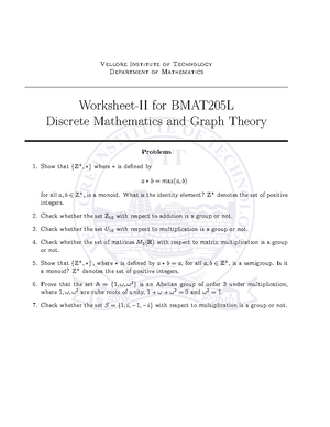 [Solved] a Find an example of a semigroup which is not a monoid b Find an - Discrete Mathematics ...