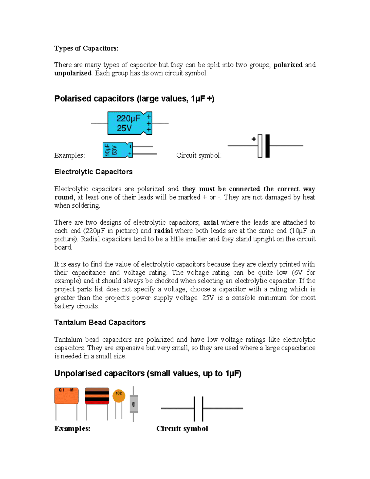 New types of capacitors - Types of Capacitors: There are many types of ...