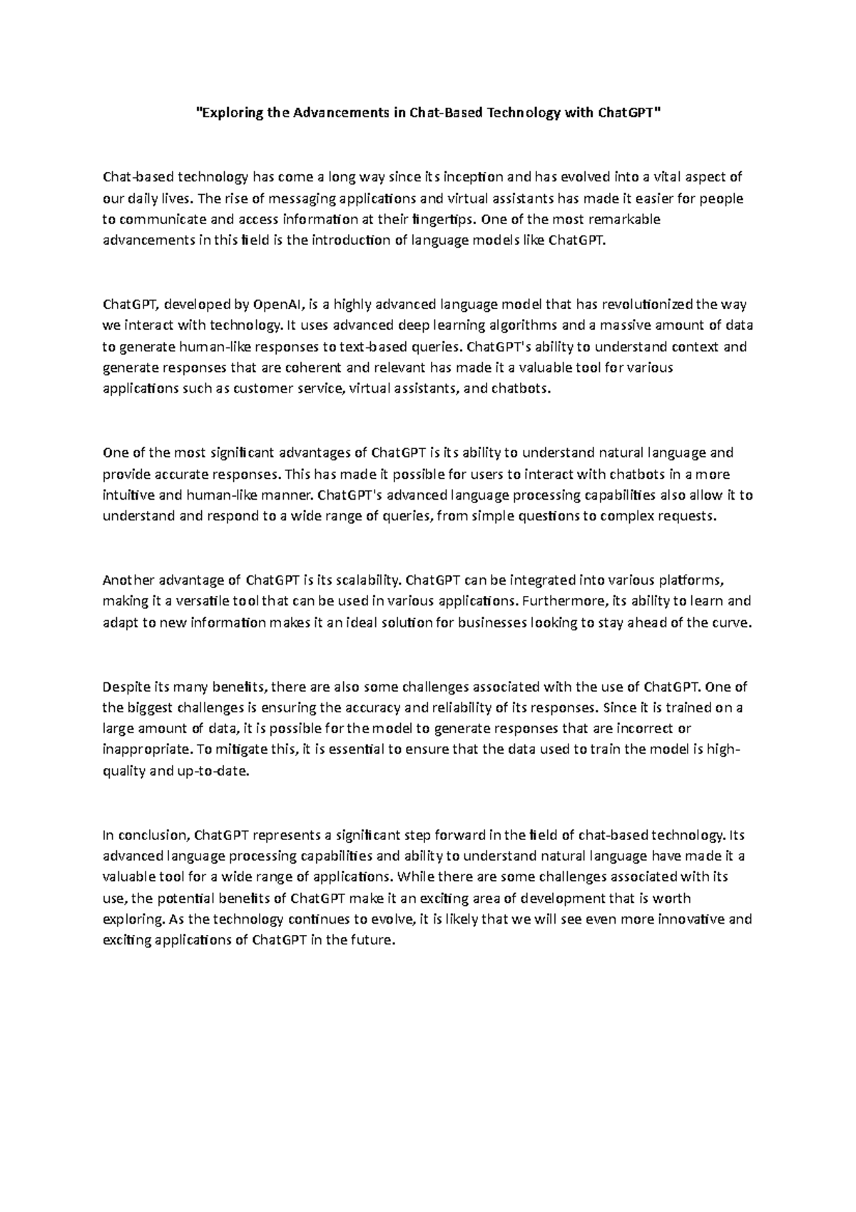 Exploring the Advancements in Chat-Based Technology with ChatGPT ...