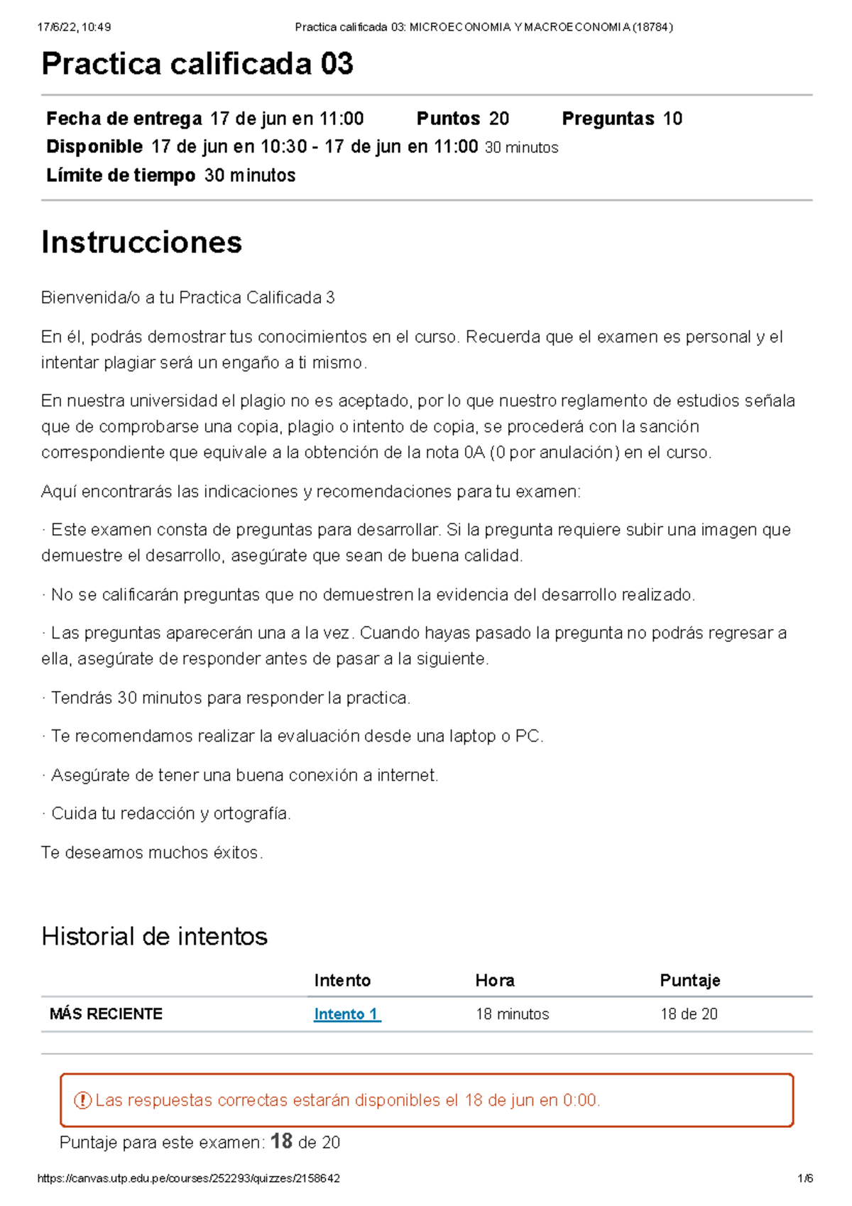 Practica calificada 03 Microeconomia Y Macroeconomia (18784) - Practica calificada 03 Fecha de ...