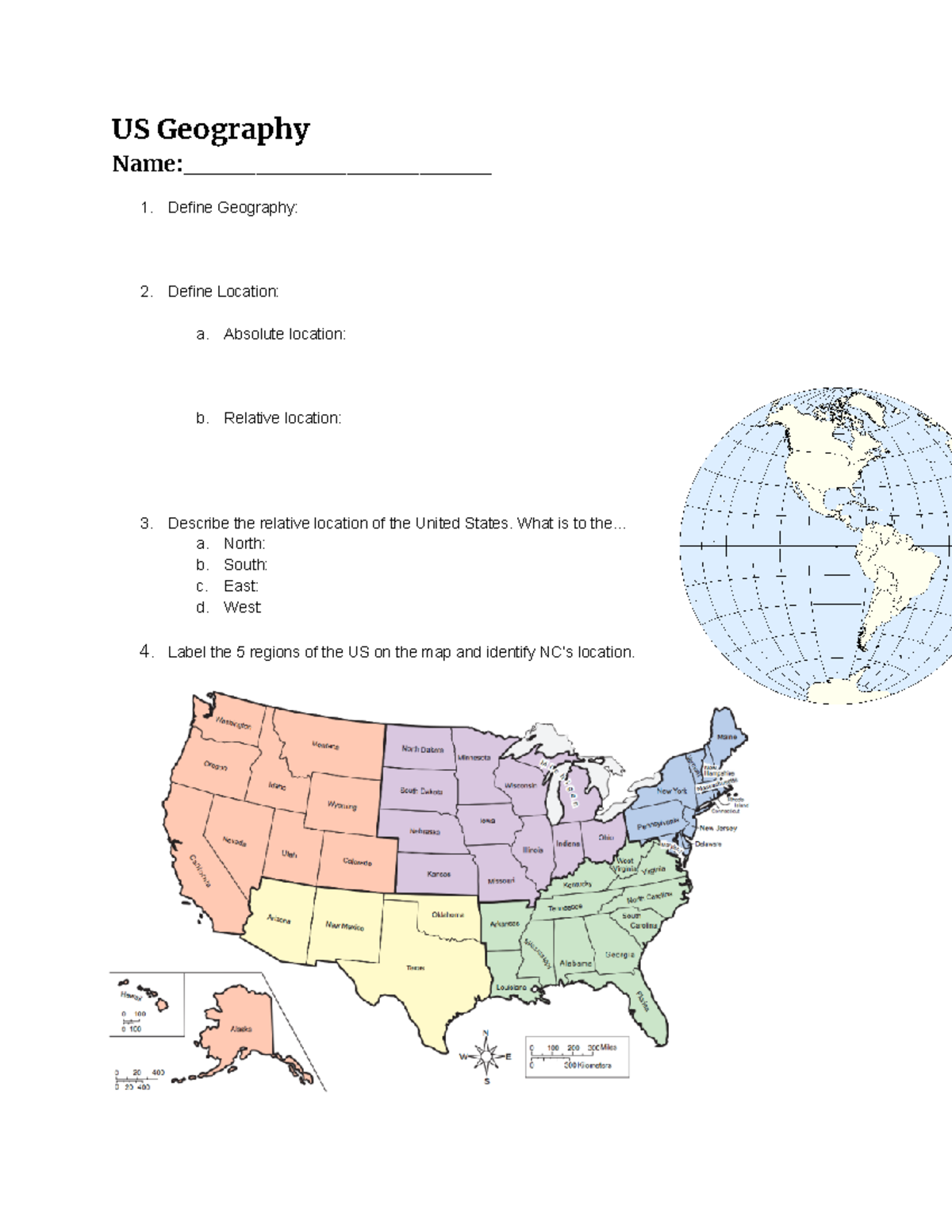 US NC Geography Packet - notes - Studocu