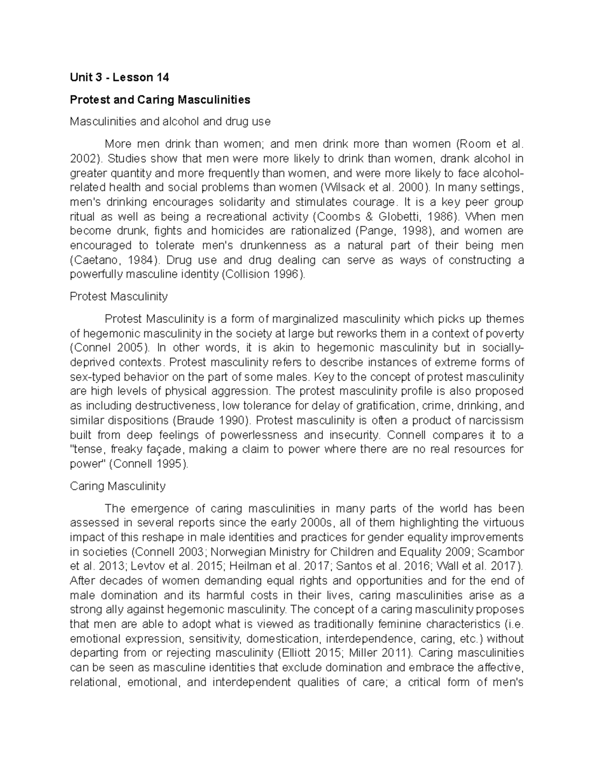 Protest and Caring Masculinities - Unit 3 - Lesson 14 Protest and ...