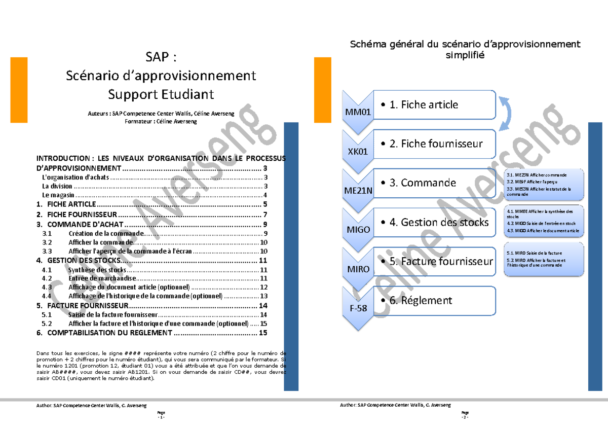 Sap - MERCI - Author: SAP Competence Center Wallis, C. Averseng Page- 1 ...