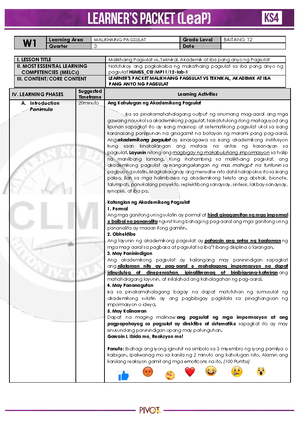 Ppittp Cohesive Devices - TAMANG GAMIT NG IBA’T IBANG COHESIVE DEVICES ...