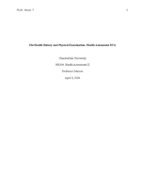 RUAweek 7 - RUA safety - RUA: Safety Goals Assignment Chamberlain ...