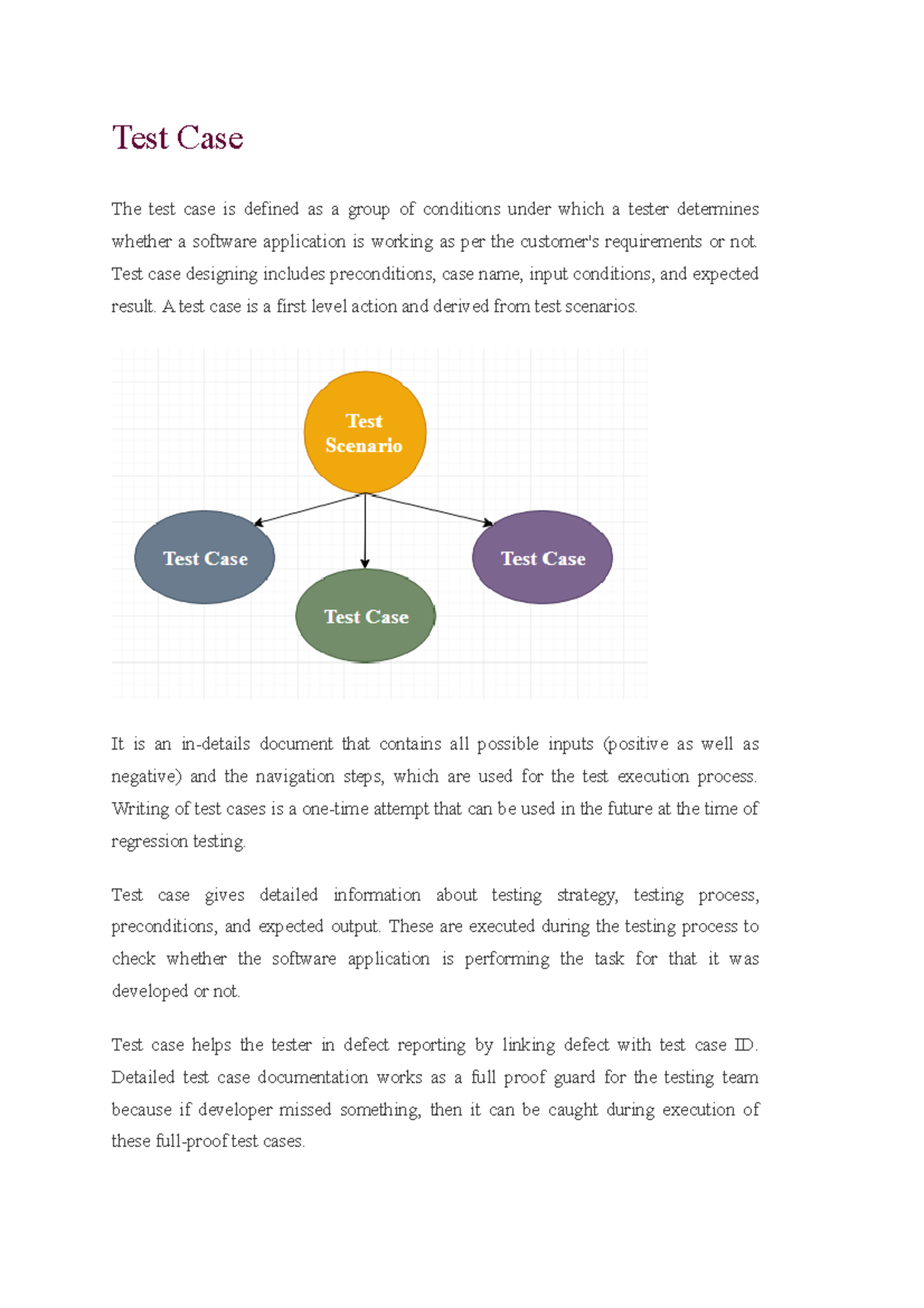 Test cases - Test Case The test case is defined as a group of ...