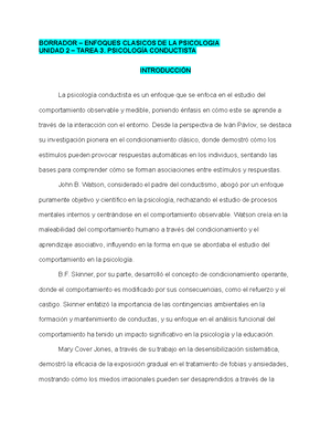 Anexo 2 - Tarea 3 Matriz de comprensiones sobre la psicología conductista - Rossana Robledo ...