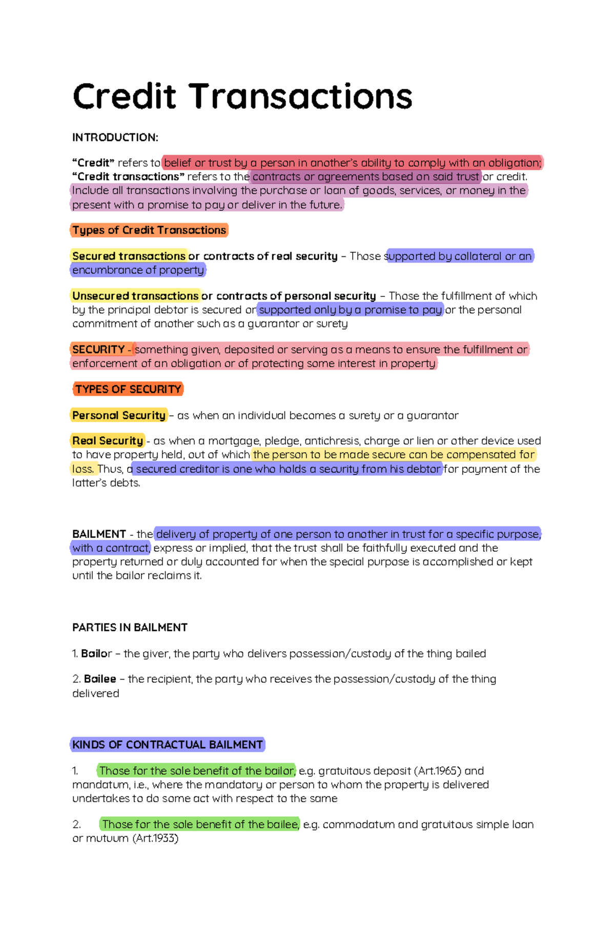 Credit-Transactions Group-1 - Credit Transactions INTRODUCTION: “Credit ...