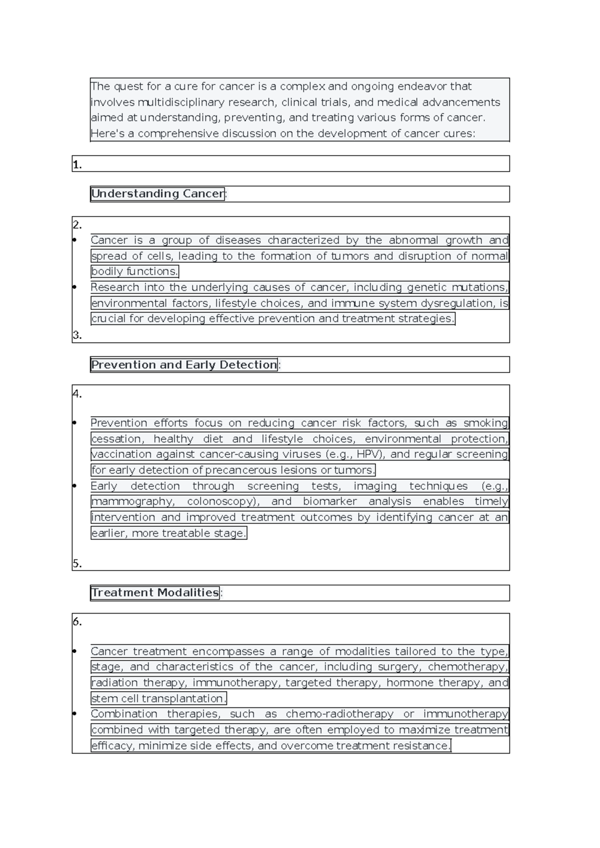Discussion on Cancer Cure and Development 2500 Characters - The quest ...