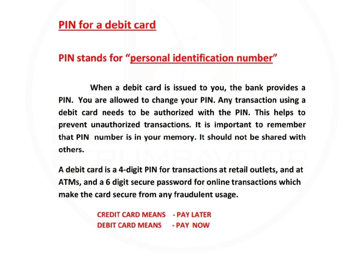 PIN of debit card - Modern Banking - Studocu