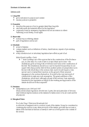 Statutory Interpretation Complete Notes - STATUTORY INTERPRETATION 1 ...