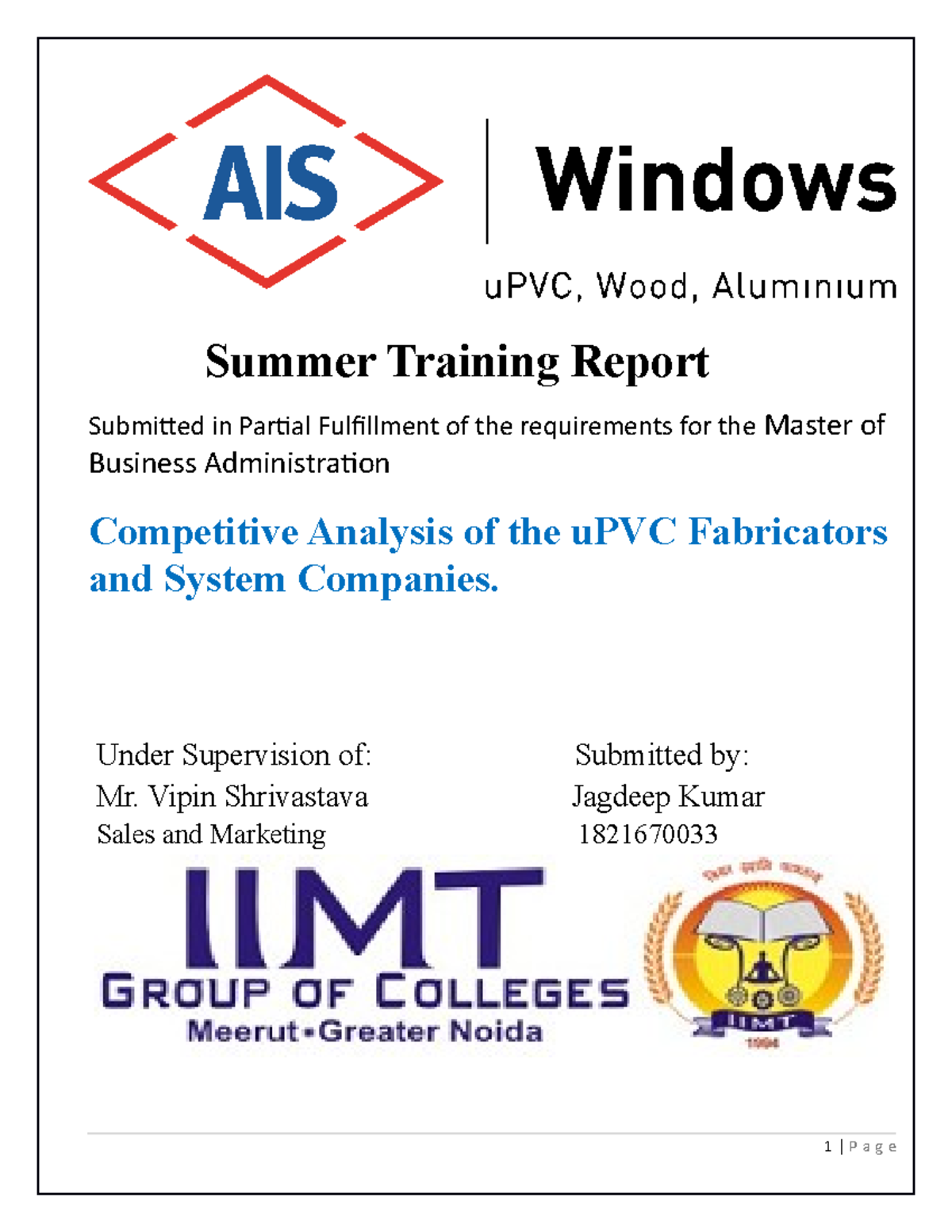 AIS Windows SIP - AIS SUMMER INTERNSHIP REPORT - Summer Training Report ...