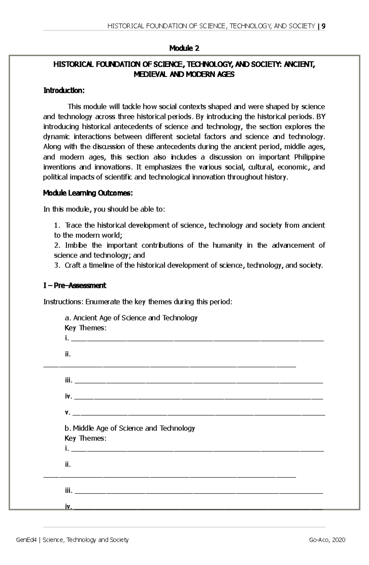 GE4 Module 2 - N/A - HISTORICAL FOUNDATION OF SCIENCE, TECHNOLOGY, AND ...