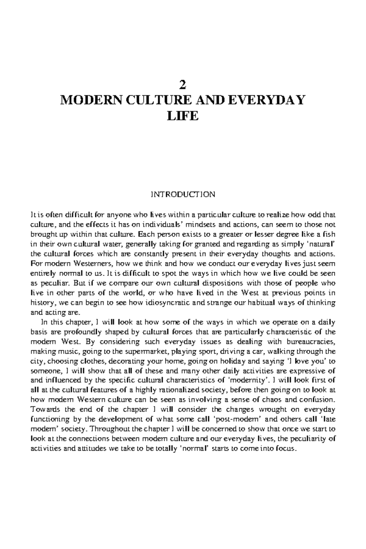 David Inglis - book - 2 MODERN CULTURE AND EVERYDAY LIFE INTRODUCTION ...