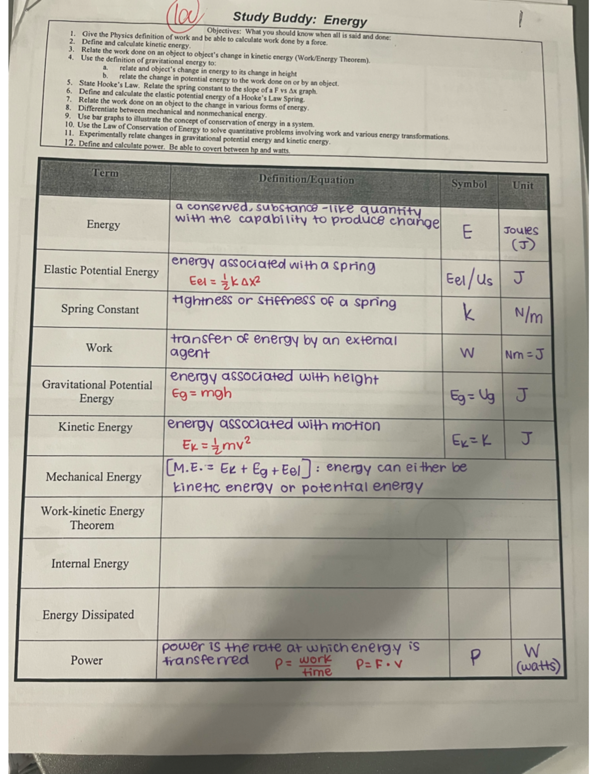 Energy Notes - Physics - Studocu