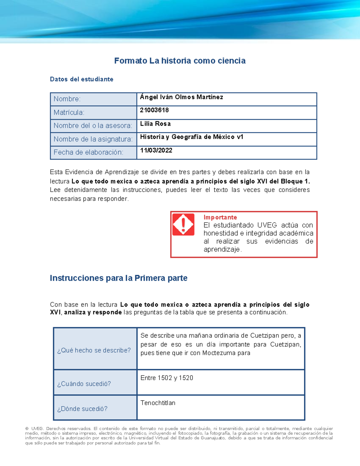 Olmos Iván Historia - 5416588 7 52151 52 165 16 - Formato La historia ...