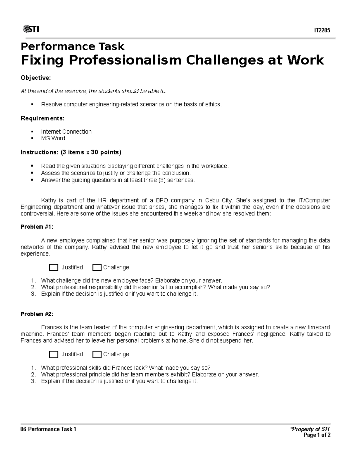 06 Performance Task 1 - for studies - IT 06 Performance Task 1 ...