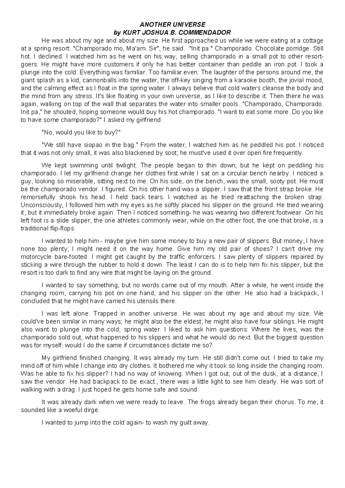 Another Universe - Mabuti - ANOTHER UNIVERSE by KURT JOSHUA B ...