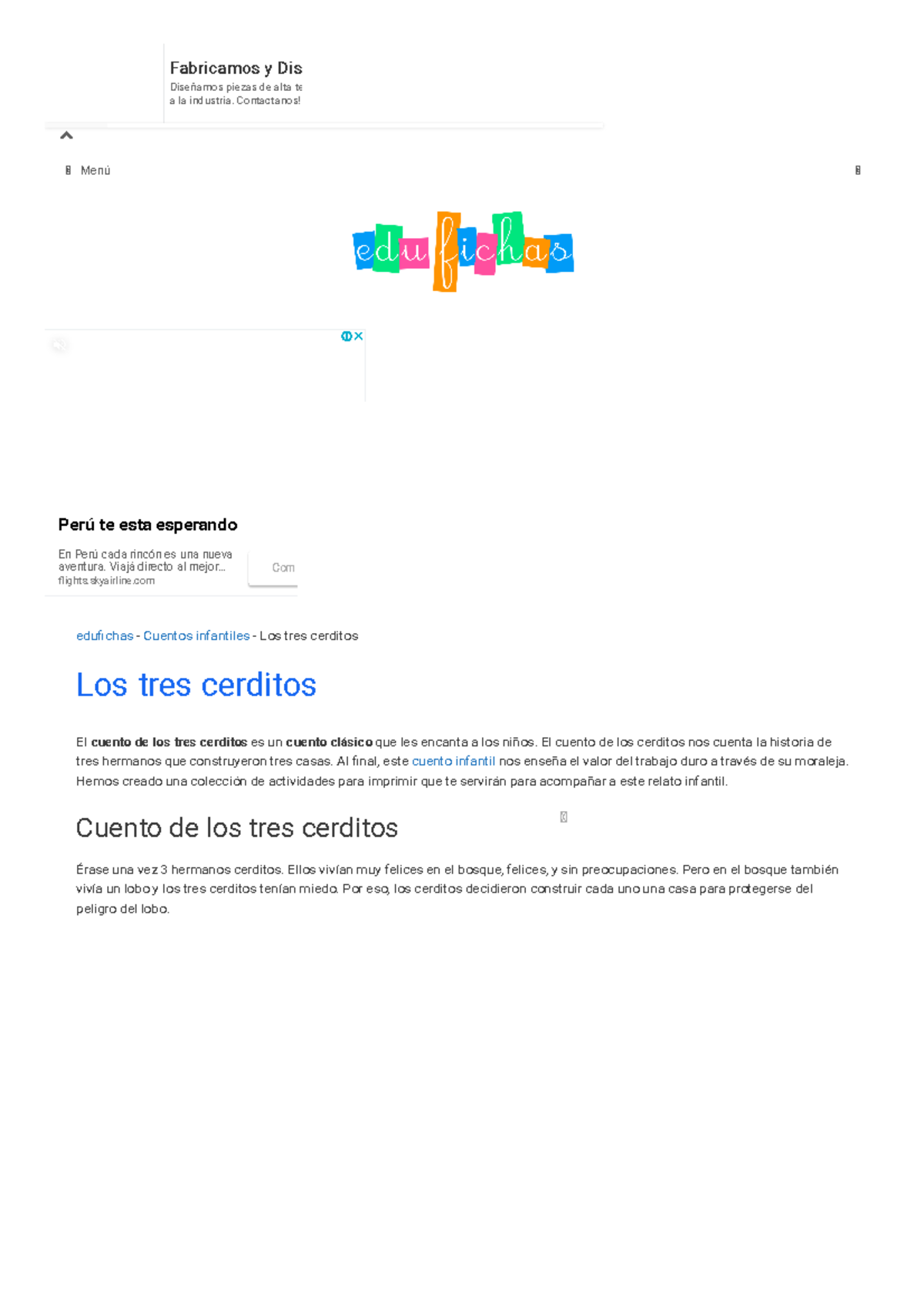 Los Tres Cerditos Cuento para Niños + Actividades - edufichas - Cuentos ...