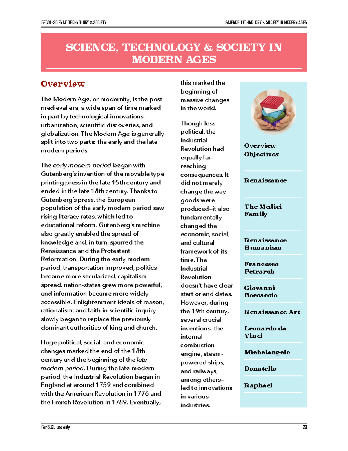 5- Modern-AGES - Overview The Modern Age, or modernity, is the post ...