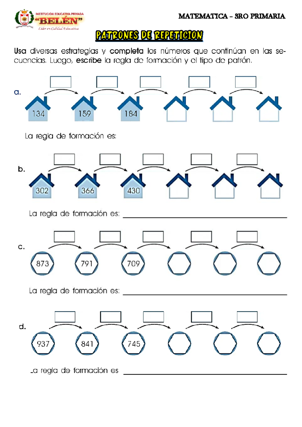 Patrones DE Repetición II - Fisica - matematica - MATEMATICA – 3RO ...