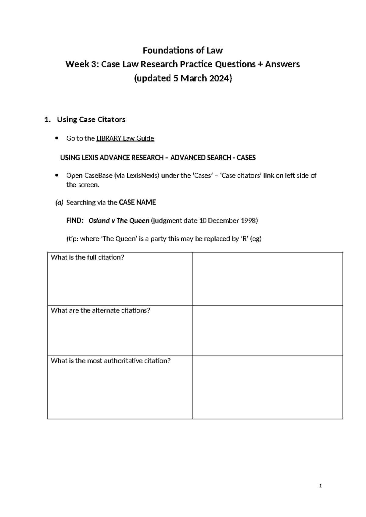 Foundations of Law - Week 3 - Case Research Practice Questions-1 ...