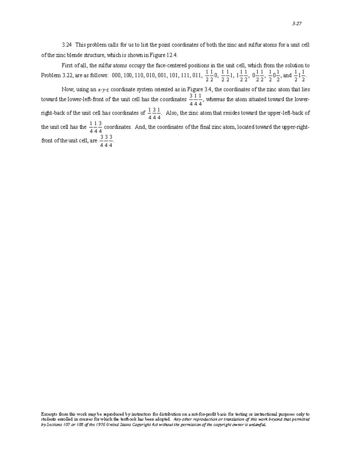 Callister 7e questão 03 24 - 3- 3 This problem calls for us to list the ...