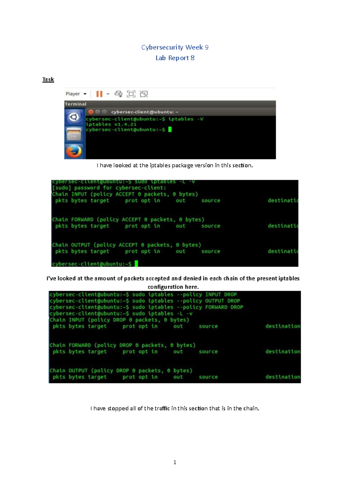 Week 9 lab 8 studoc - lab 8 week 9 - Cybersecurity Week 9 Lab Report 8 Task I have looked at the ...