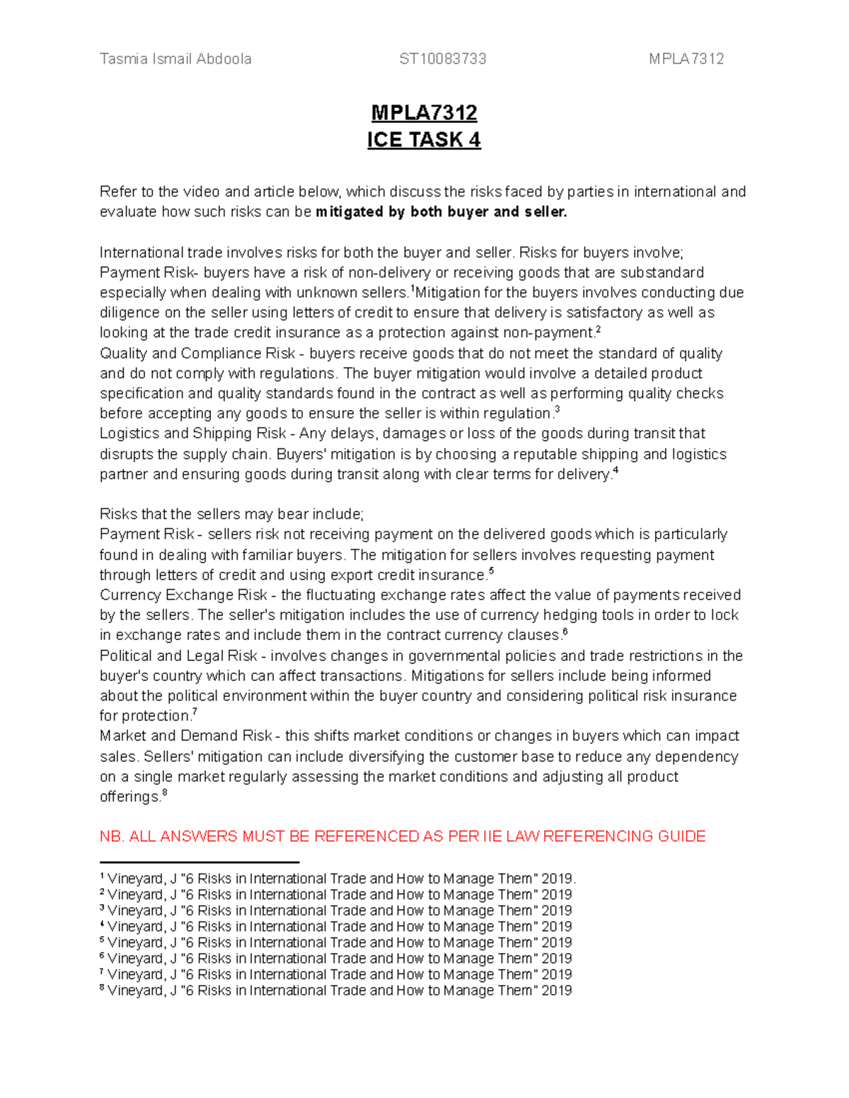 MPLA Ice Task 4 - Ice task 4 - Tasmia Ismail Abdoola ST10083733 MPLA ...