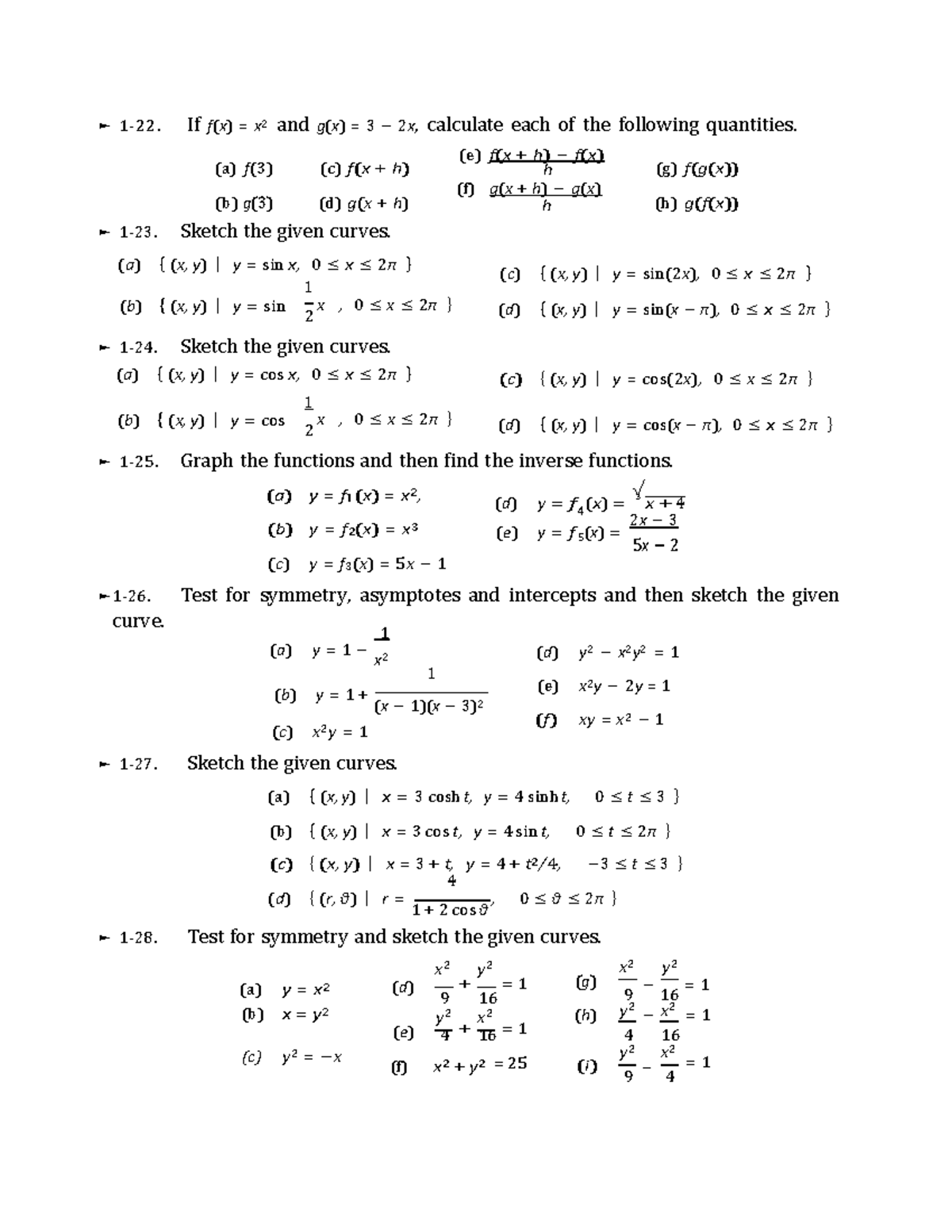 Introduction to Calculus 2-8 - 4 − 1-22. If f(x) = x 2 and g(x) = 3 − 2 ...