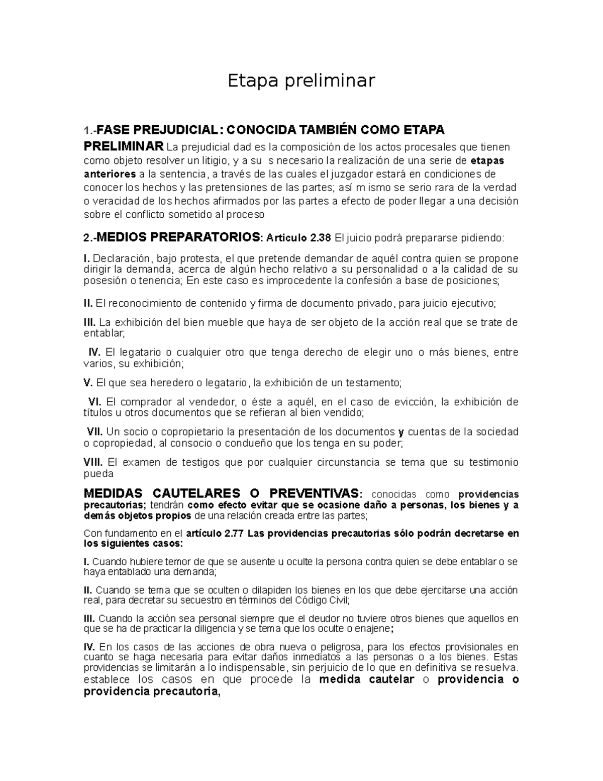 Etapa preliminar y prejuducial - Etapa preliminar 1.-FASE PREJUDICIAL ...