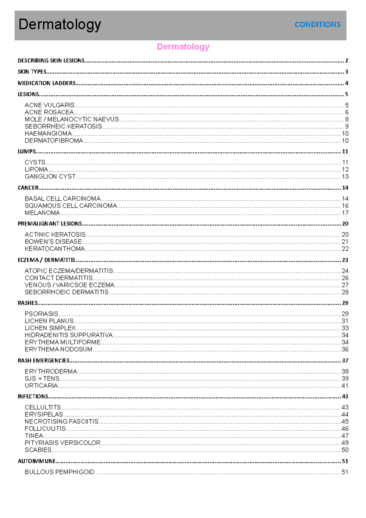 Dermatology - Dermatology DESCRIBING SKIN - Studocu