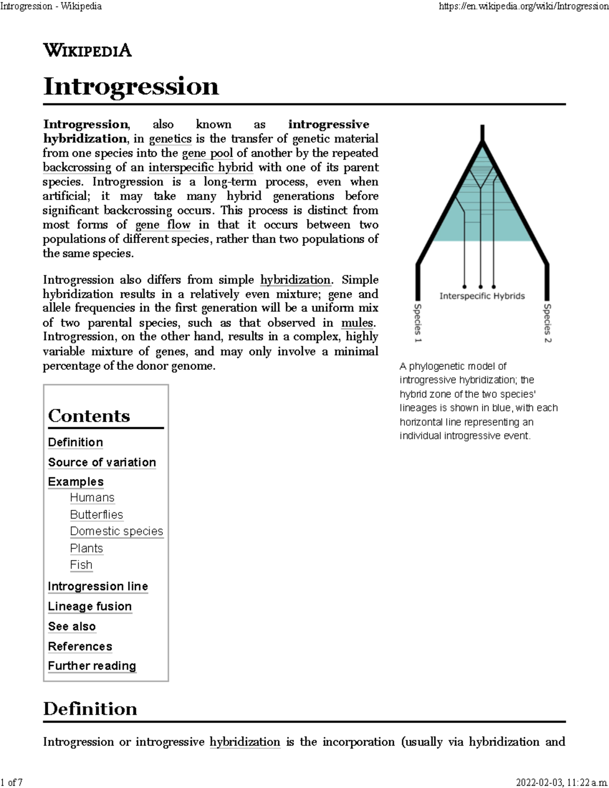 Genet introgresion - Cryptograms - A phylogenetic model of ...