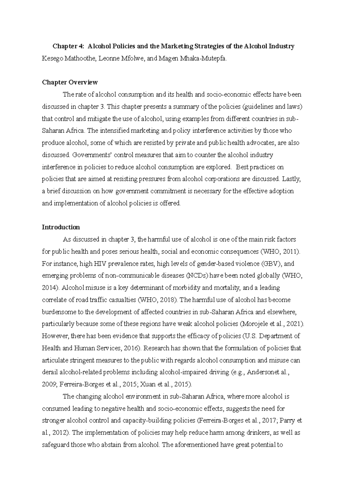 Chapter 4-Alchohol policies and marketing strategies - Chapter 4 ...