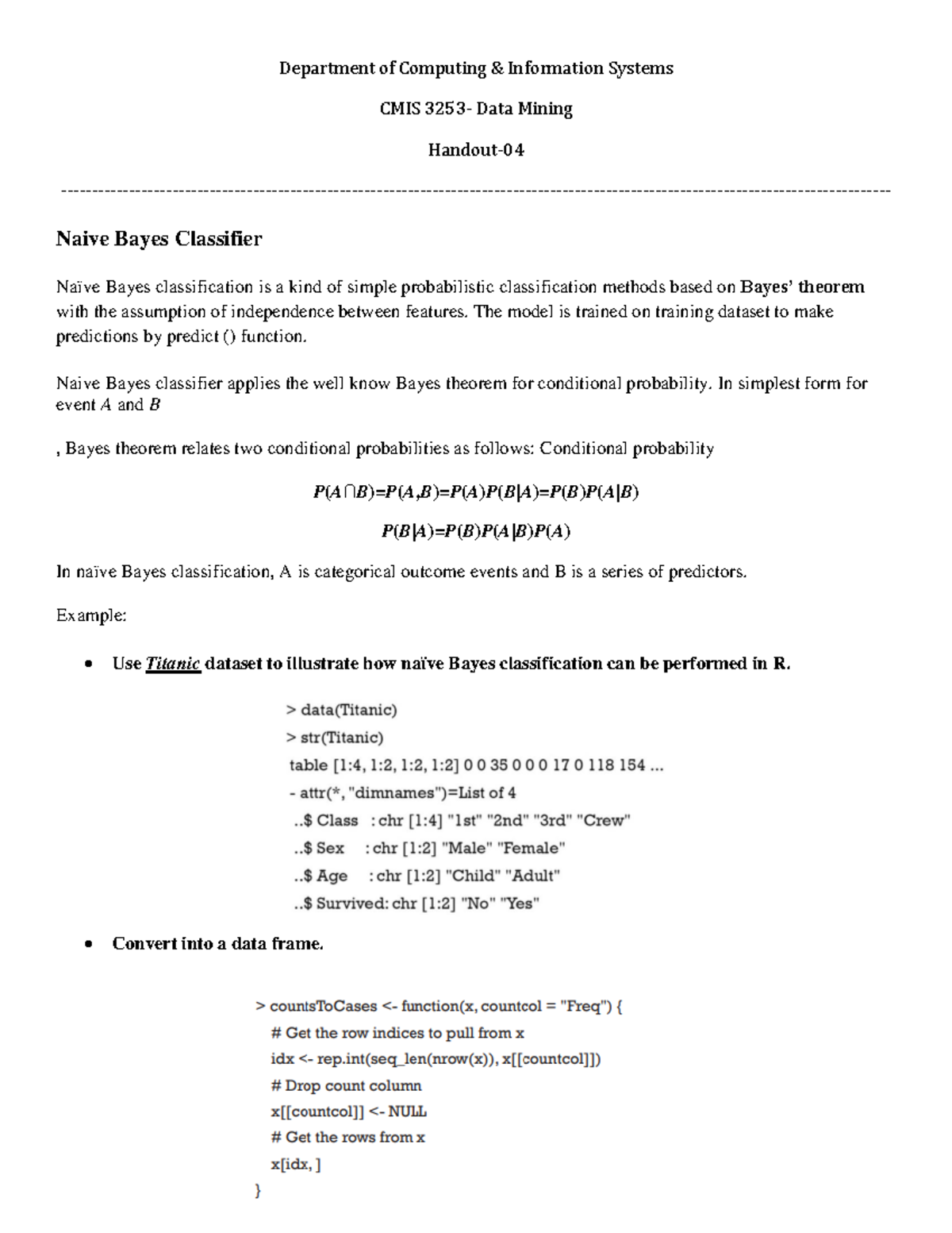 (04) - Practical Handout 4 - Department of Computing & Information ...