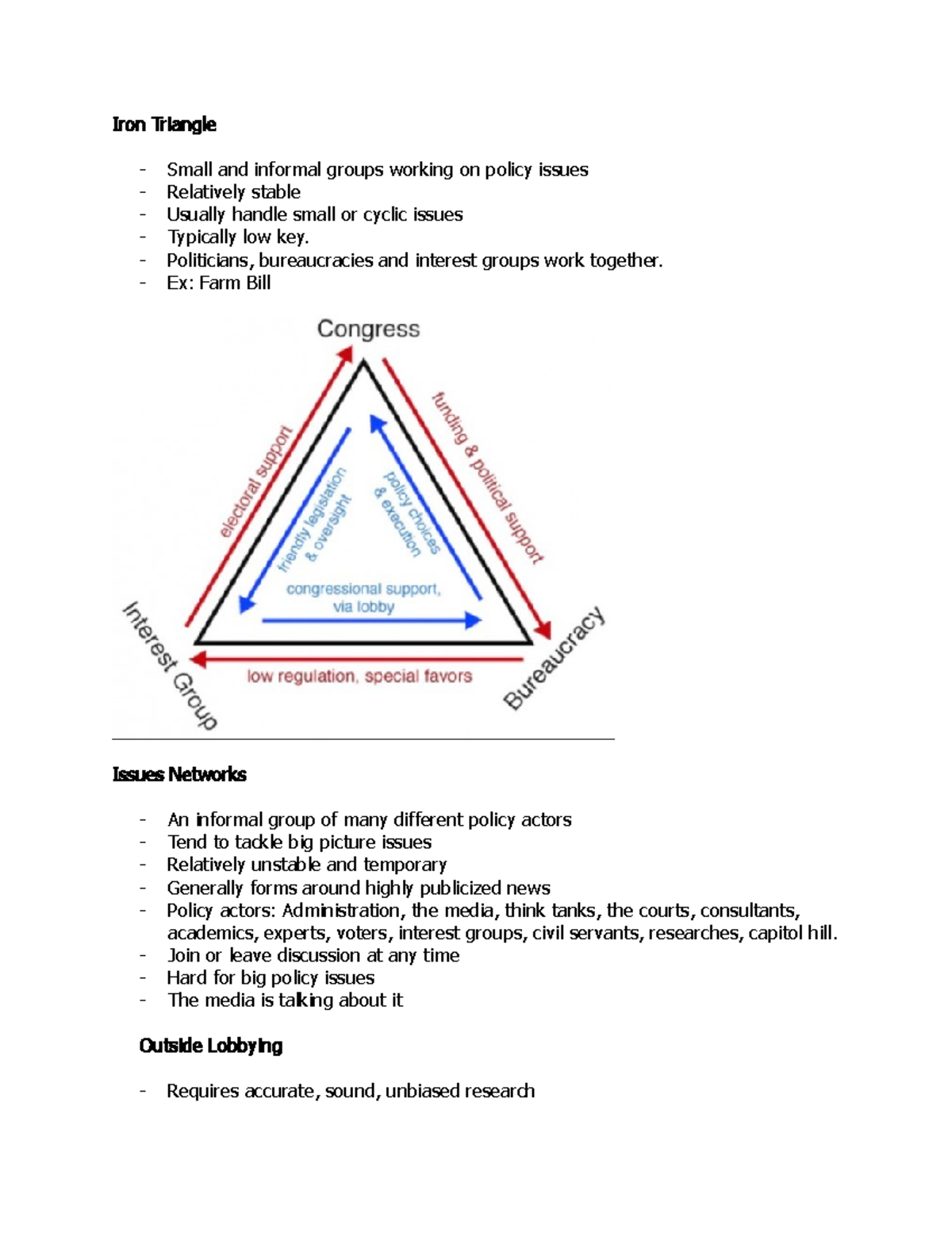 10*25*17 POLS - That day's lecture - Iron Triangle - Small and informal ...