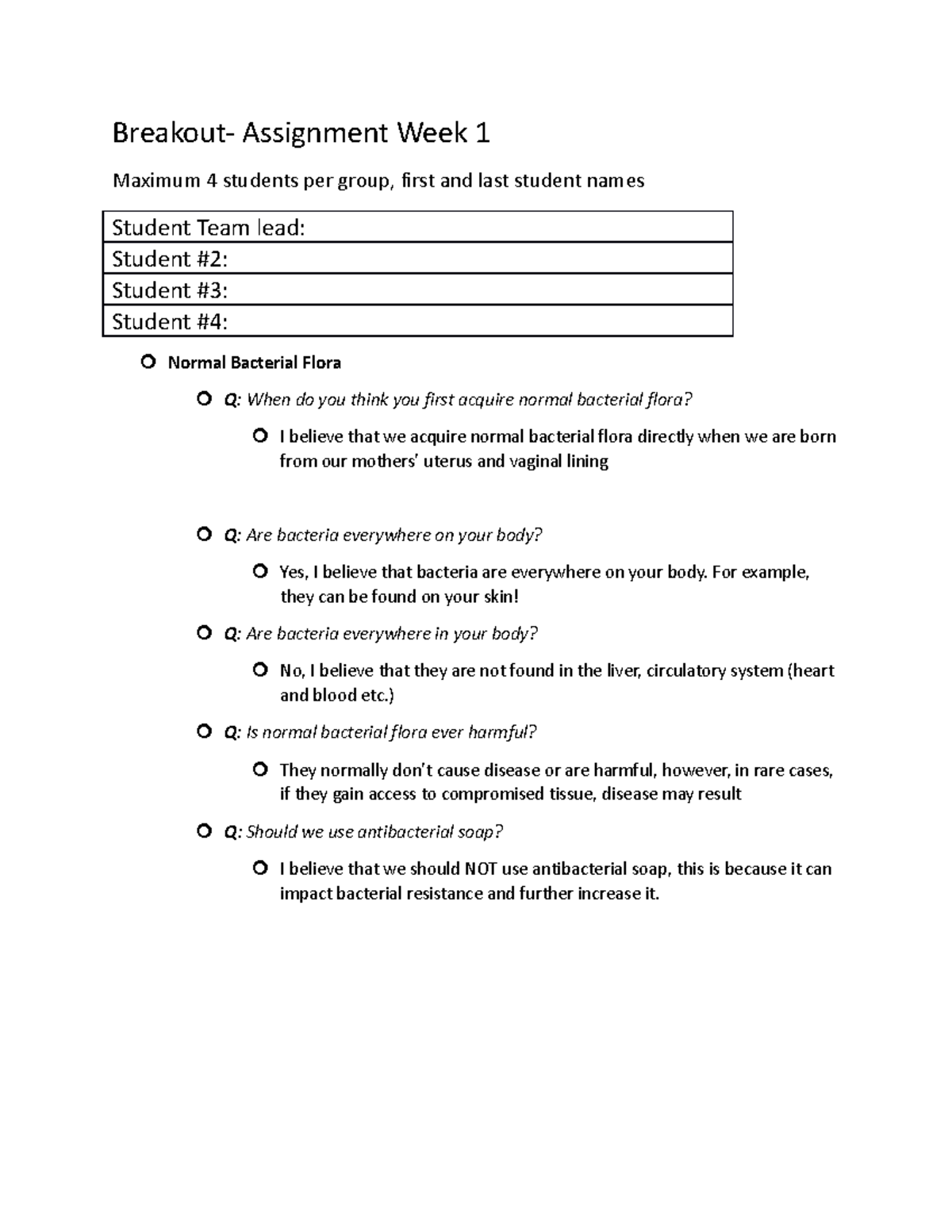Breakout week 1 - Breakout- Assignment Week 1 Maximum 4 students per ...