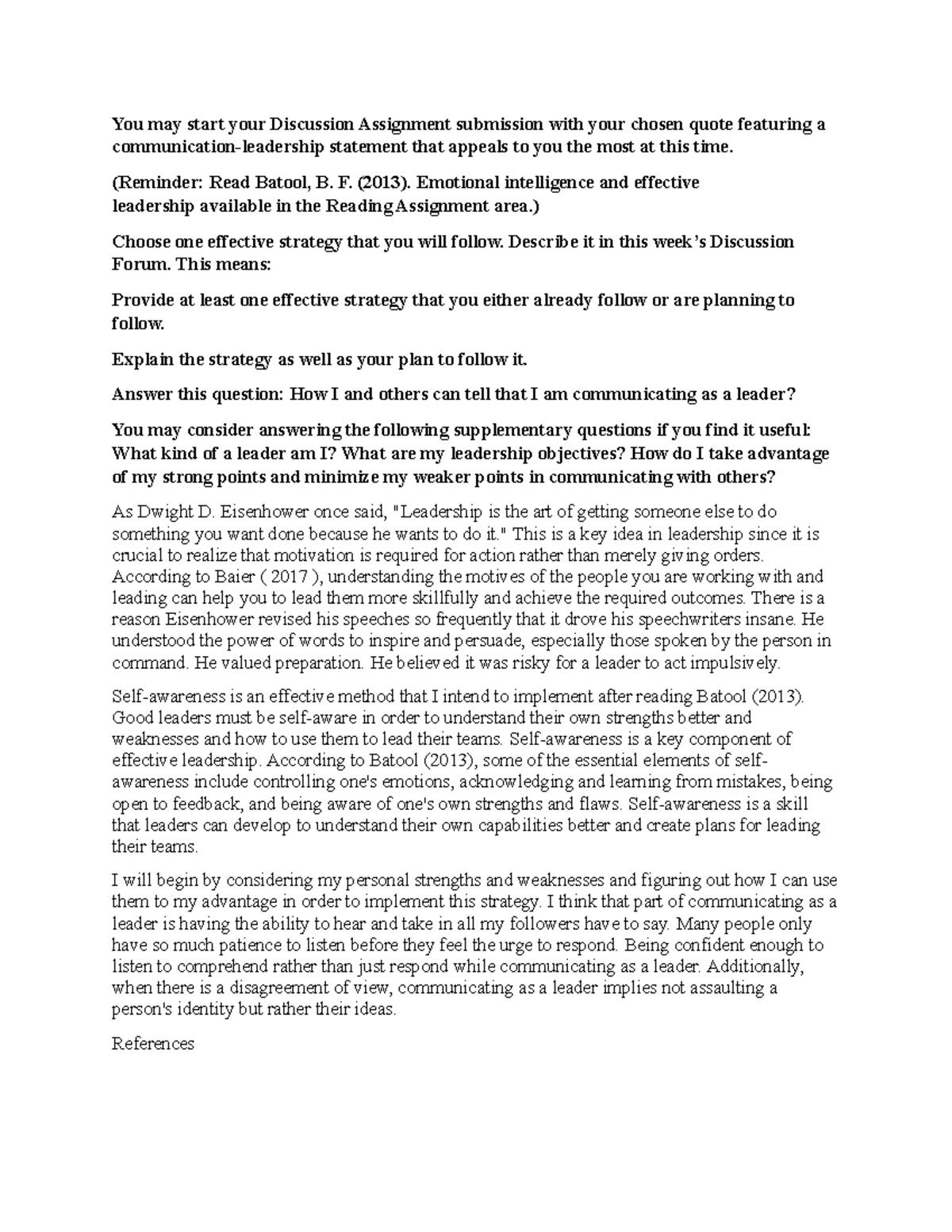 Discussion Forum Unit-3 PSYC 1205 Emotional Intelligence - You may ...