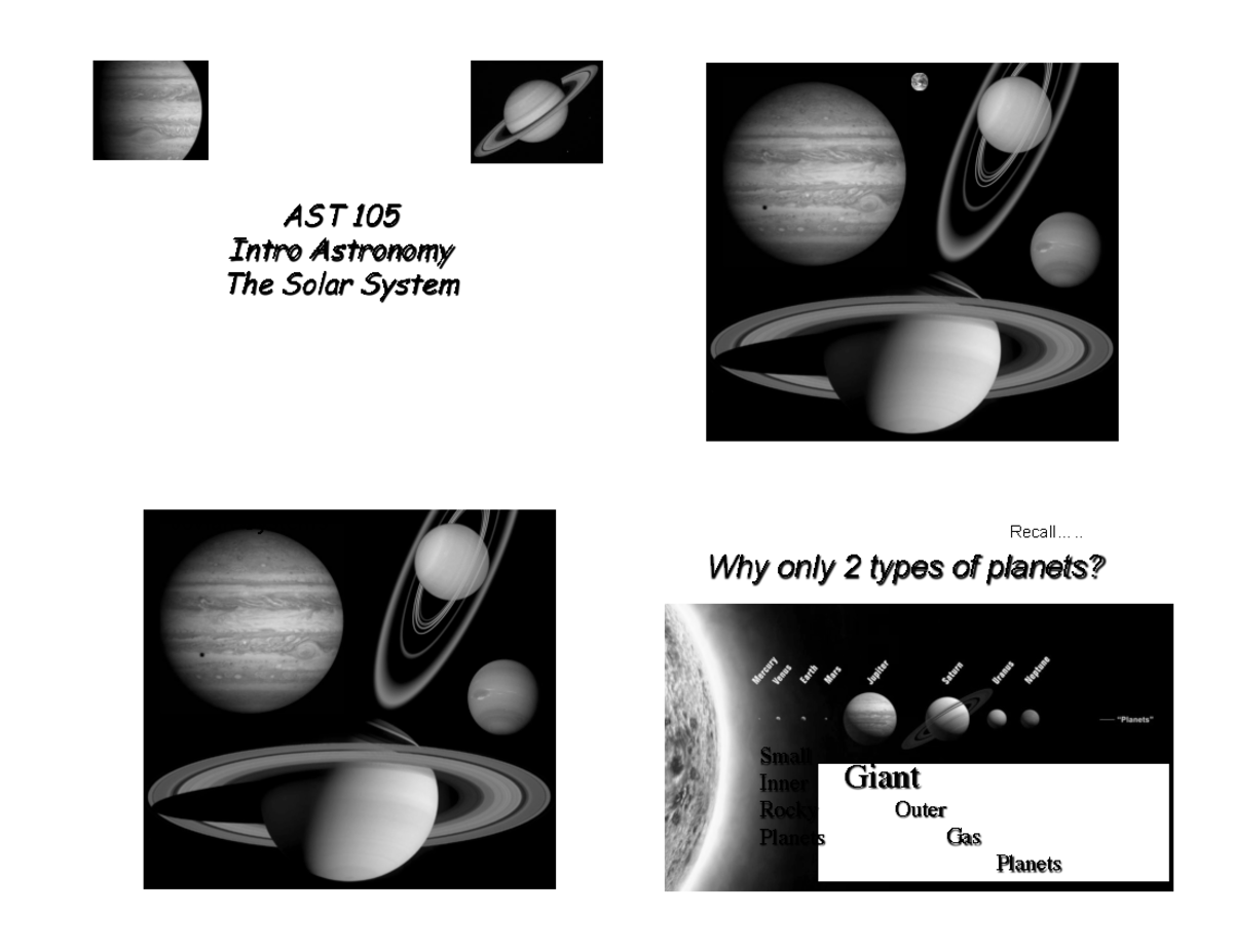 Lecture 20 - The Jovian Planets - main properties, structure and ...