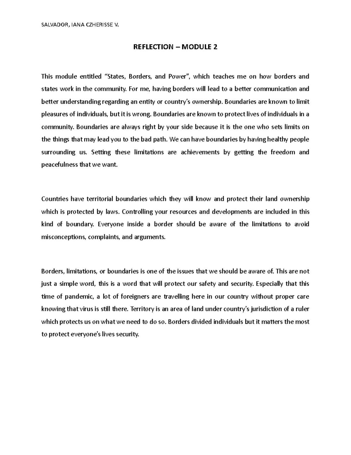 Reflection - xiuy - SALVADOR, IANA CZHERISSE V. REFLECTION – MODULE 2 ...