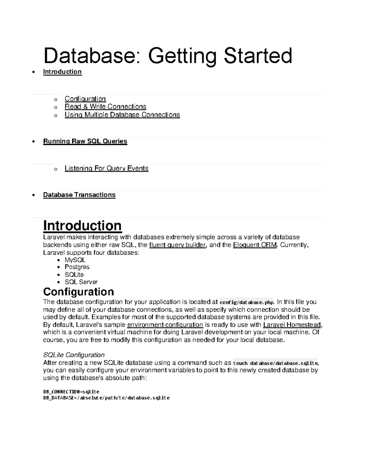 16Database and Query Builder - Database: Getting Started Introduction o ...