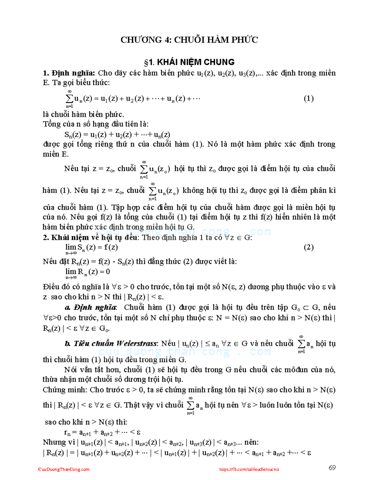 Toan-chuyen-nganh-dien chuong-4 chuoi-ham-phuc - [cuuduongthancong - 69 CHƯƠNG 4: CHUỖI HÀM PHỨC ...