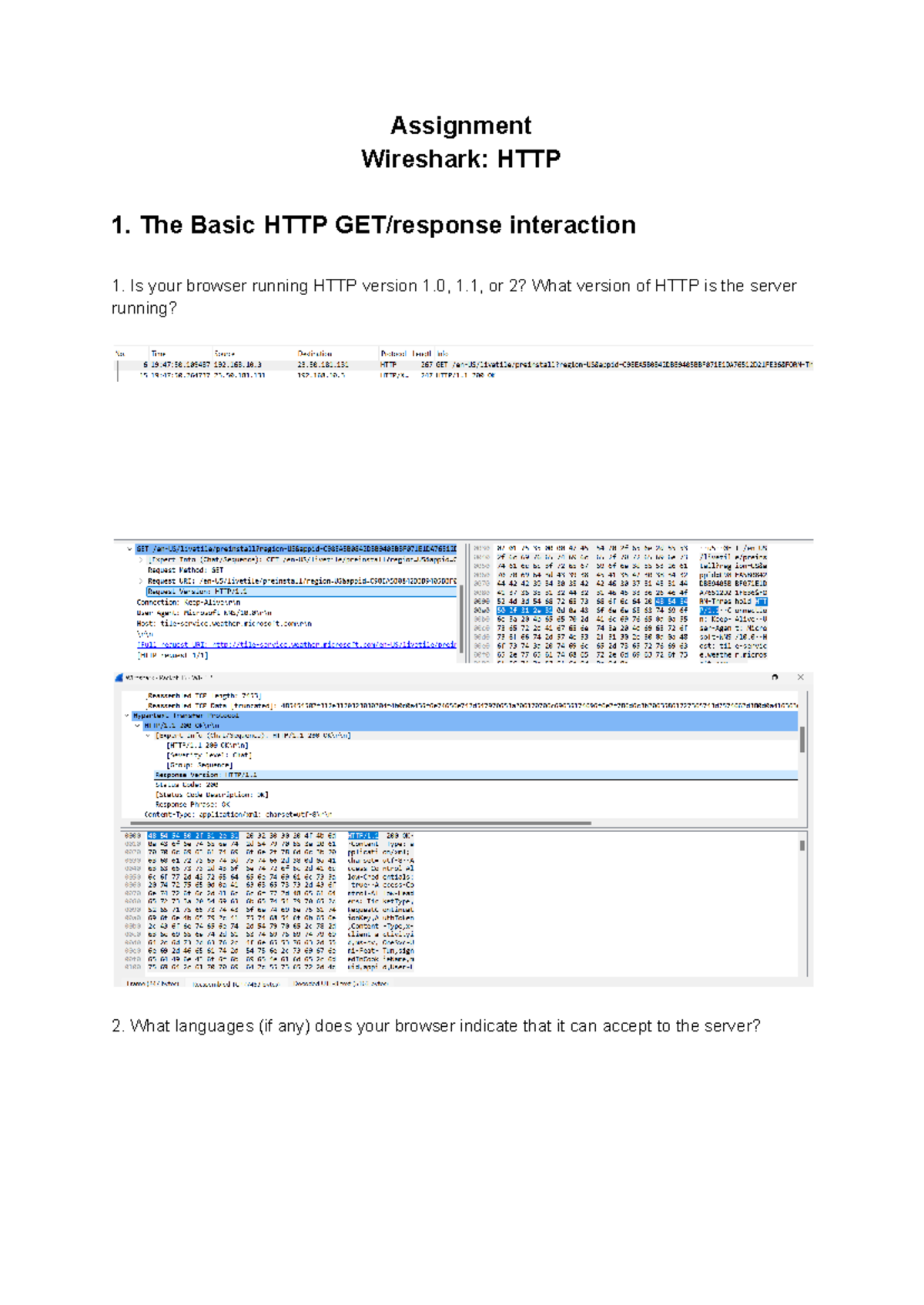 Bsdsf 21M017 Assignment 1 - Assignment Wireshark: HTTP 1. The Basic ...