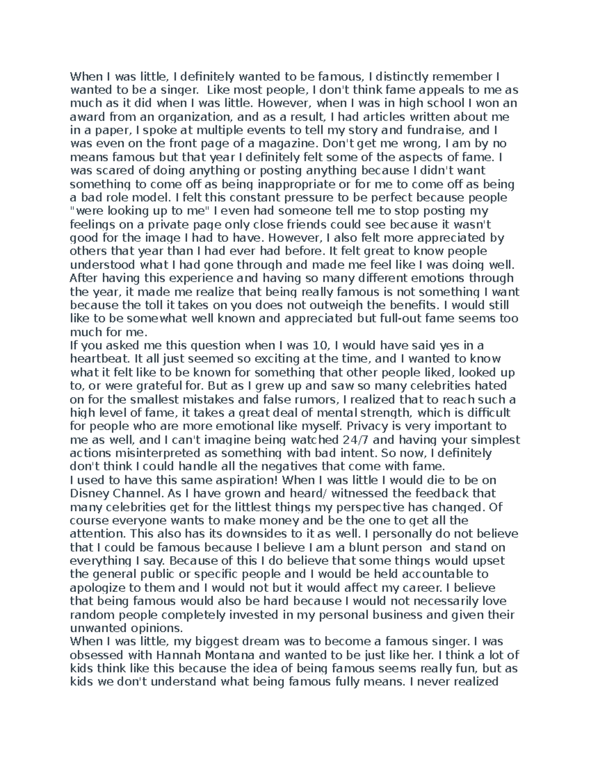 Psyc 13 - Lecture notes 13 - When I was little, I definitely wanted to ...