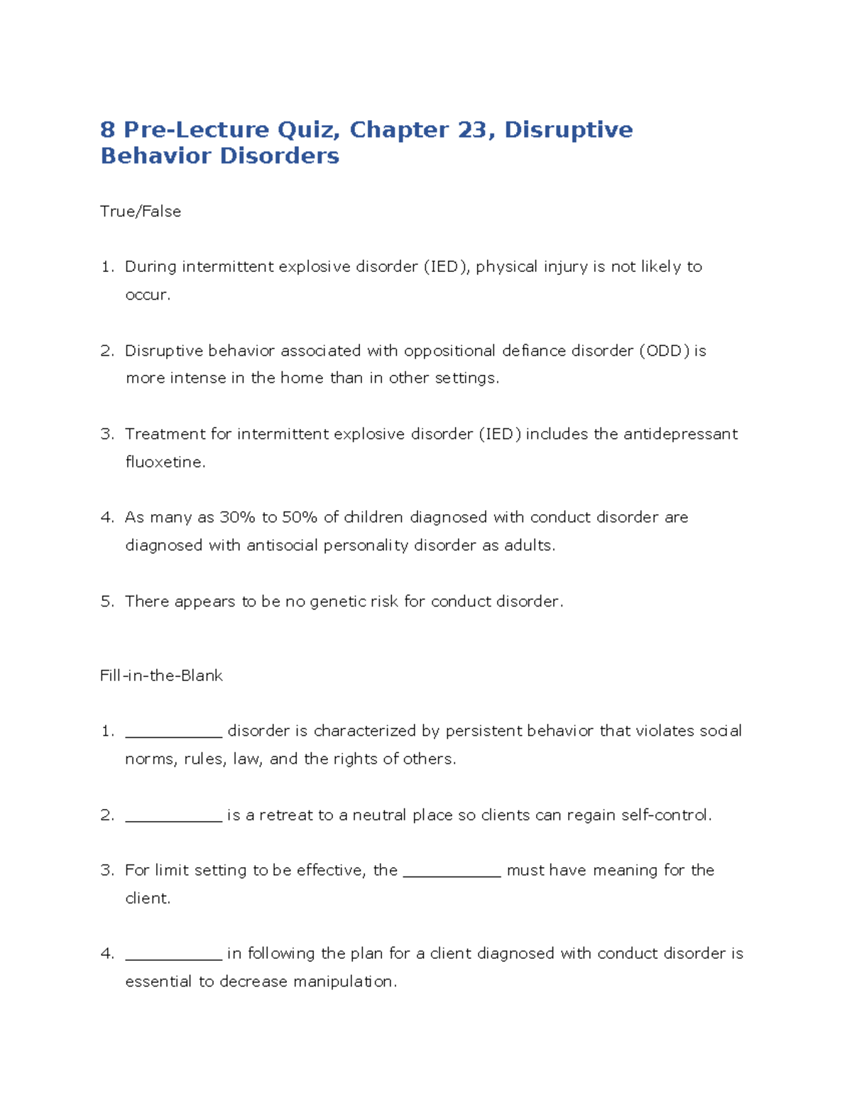 Chapters 23 and 34 Worksheet - 8 Pre-Lecture Quiz, Chapter 23 ...