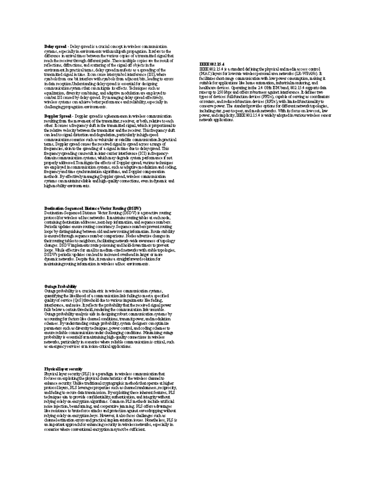 Short note - This also for fun - Delay spread - Delay spread is a ...